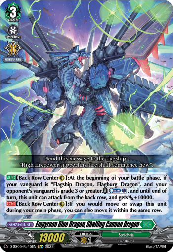 Empyrean Blue Dragon, Shelling Cannon Dragon (Re) - D-SS05/Re45EN – Perfect Sphere Games